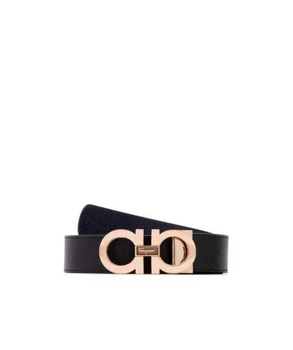 FERRAGAMO Gancini Reversible Belt - Black