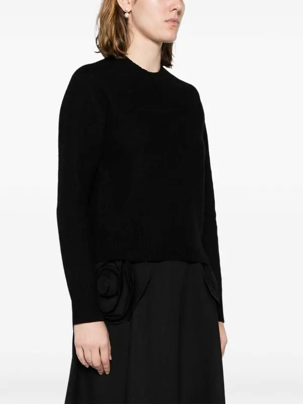 JIL SANDER Crewneck Knitted Jumper With Logo - Black