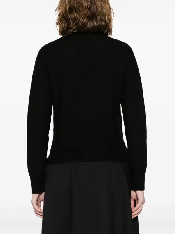 JIL SANDER Crewneck Knitted Jumper With Logo - Black