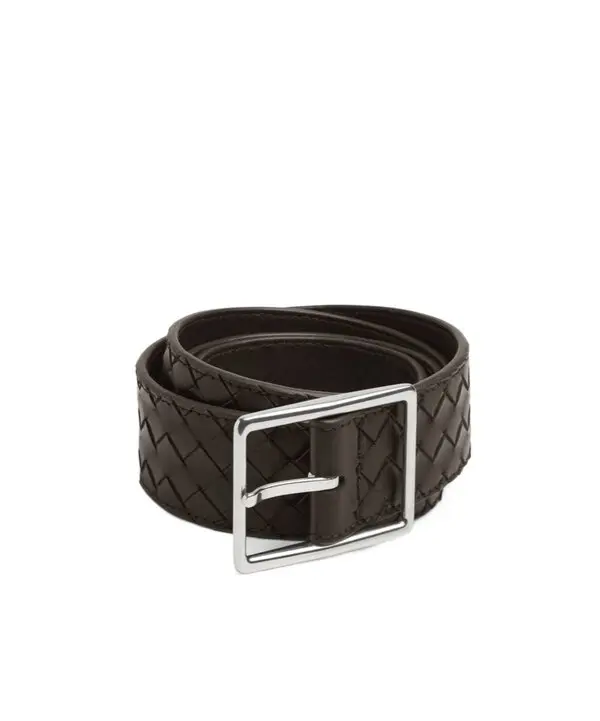 Bottega Veneta Intrecciato Piccolo Belt - Chocolate Brown