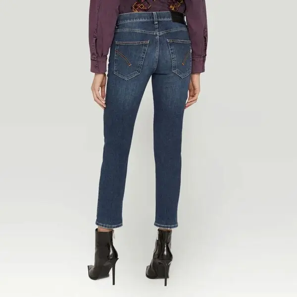 DONDUP Cropped Skinny Jeans With Logo Patch