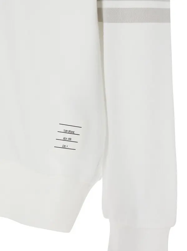 Thom Browne Logo Patch Drawstring Hoodie - White