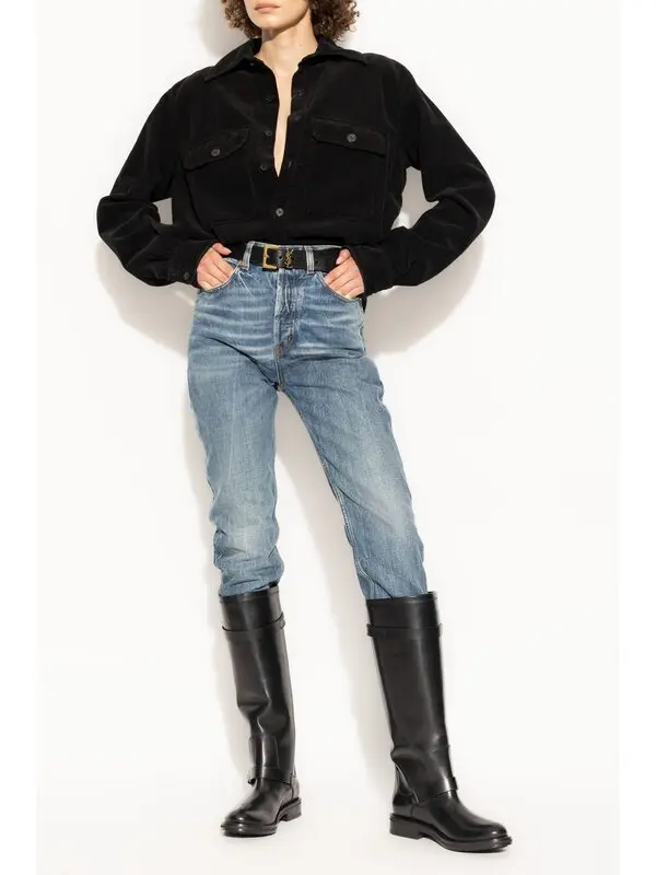 Saint Laurent Button Detailed Pointed-collar Overshirt