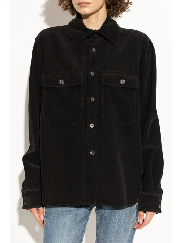 Saint Laurent Button Detailed Pointed-collar Overshirt