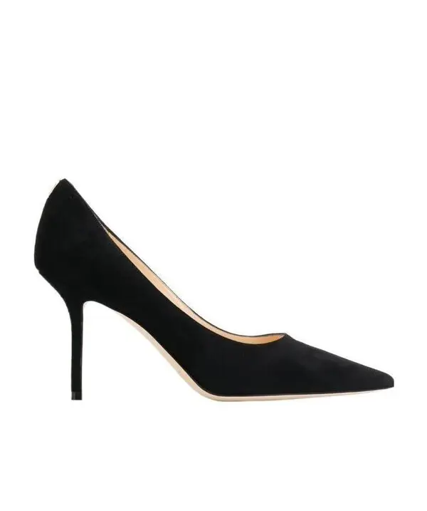 JIMMY CHOO Love 85 Suede Pointed Toe High Heel Pumps - Black