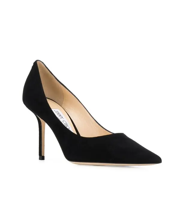 JIMMY CHOO Love 85 Suede Pointed Toe High Heel Pumps - Black