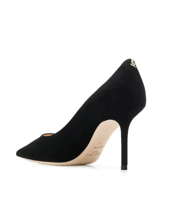 JIMMY CHOO Love 85 Suede Pointed Toe High Heel Pumps - Black