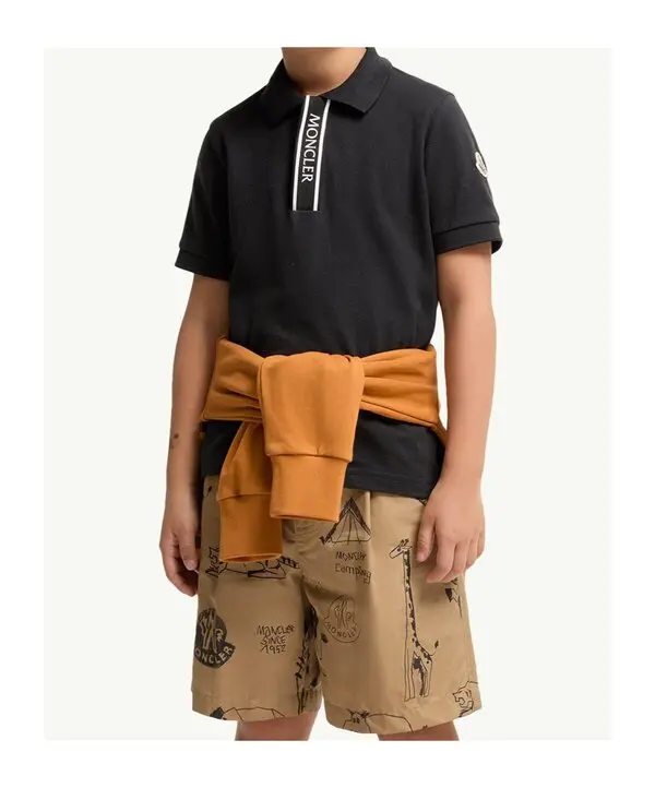 Moncler Logo-trimmed Short-sleeved Polo Shirt