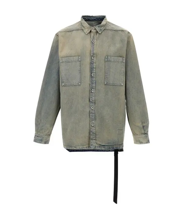 Rick Owens Denim Shirt Jacket - Gray