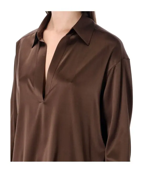 TOM FORD Long Sleeve Satin Blouse