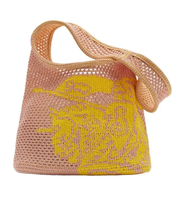 Burberry Ekd Motif Crochet Tote Bag