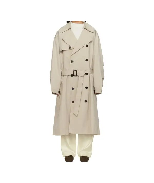 THE FRANKIE SHOP Mavis Oversized Trench Coat - Beige