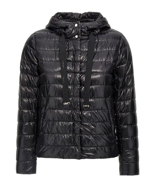Herno Quilted Hooded Drawstring Puffer Jacket - Black
