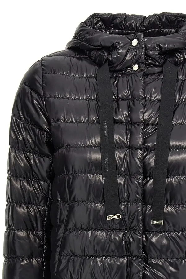 Herno Quilted Hooded Drawstring Puffer Jacket - Black
