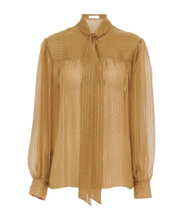 Chloé Tie-neck Striped Blouse