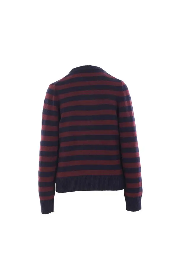 GANNI Logo Intarsia Striped Knitted Jumper - Black