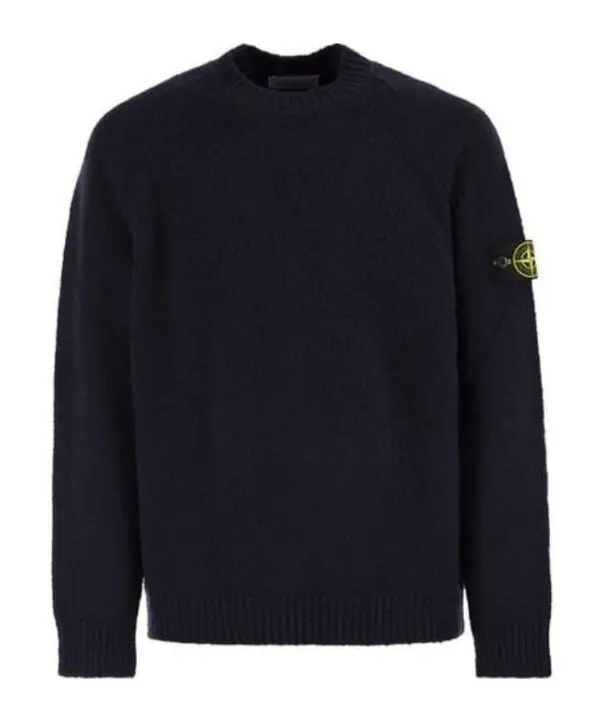 Stone Island Round Neck Sweater With Raglan Sleeves - Blue