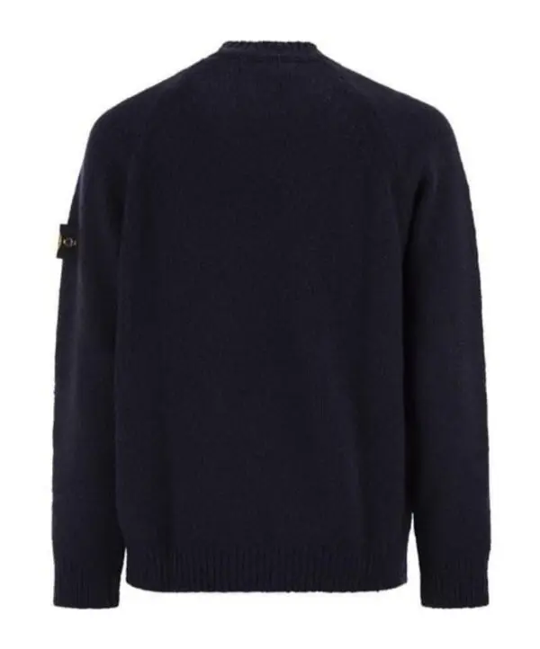 Stone Island Round Neck Sweater With Raglan Sleeves - Blue