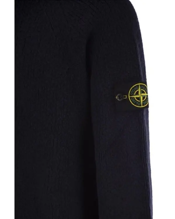 Stone Island Round Neck Sweater With Raglan Sleeves - Blue
