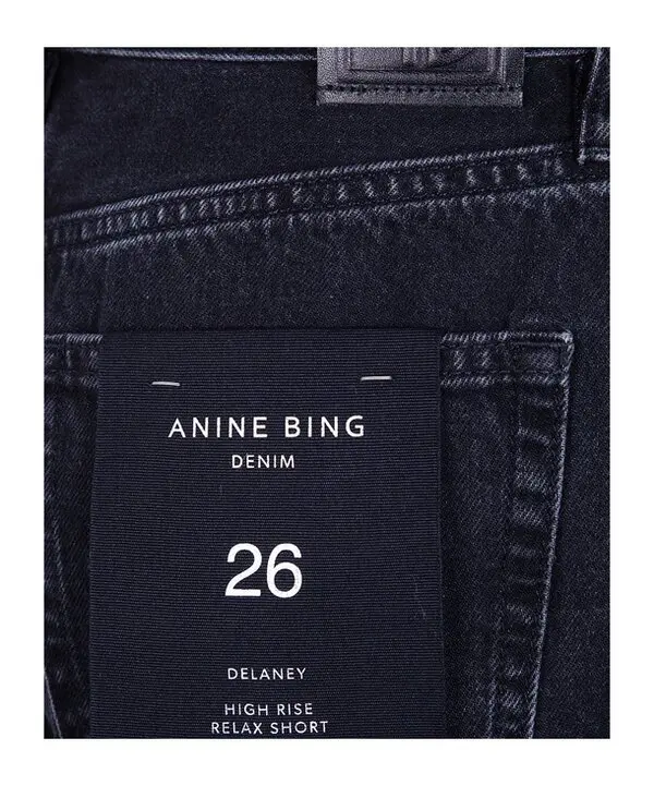 ANINE BING Delaney High Rise Relax Short - Black