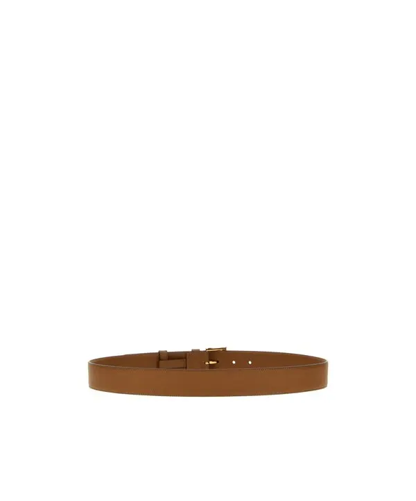 Prada Logo Plaque Buckled Leather Belt - Brown