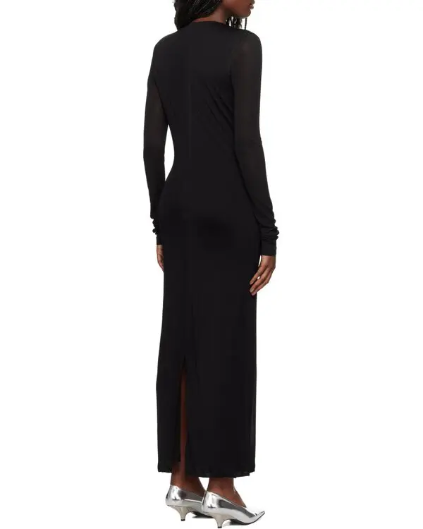 TOTEME Draped V-neck Long Sleeve Maxi Dress