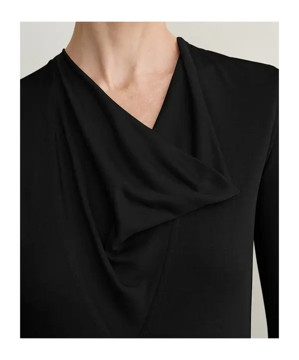 TOTEME Draped V-neck Long Sleeve Maxi Dress