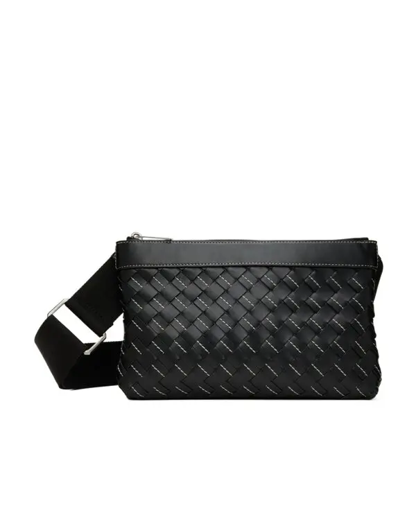 Bottega Veneta Intreciato Knitted Shoulder Bag - Black