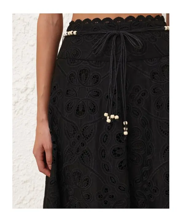 Zimmermann Rhiannon Embroidered Skirt - Black