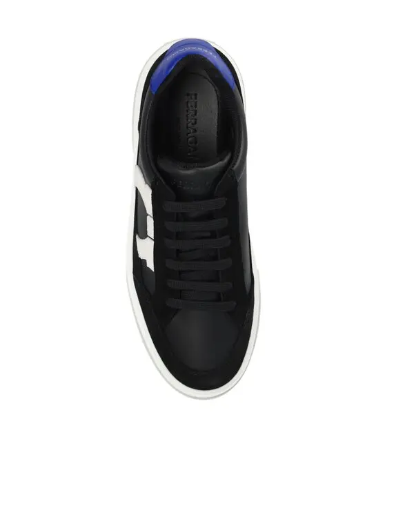 FERRAGAMO Logo Embellished Lace-up Sneakers - Black