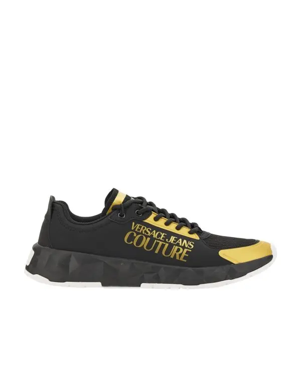 Versace Logo Printed Lace-up Sneakers - Black