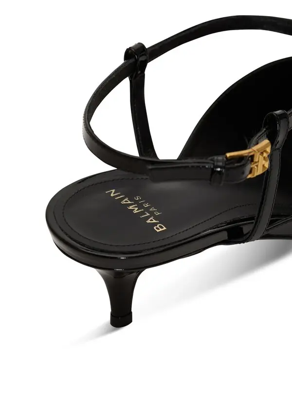 Balmain Sync Chain Kitten Slingbacks - Black
