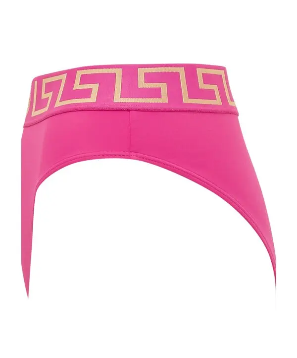 Versace Greca Border High-waist Bikini Briefs - Pink