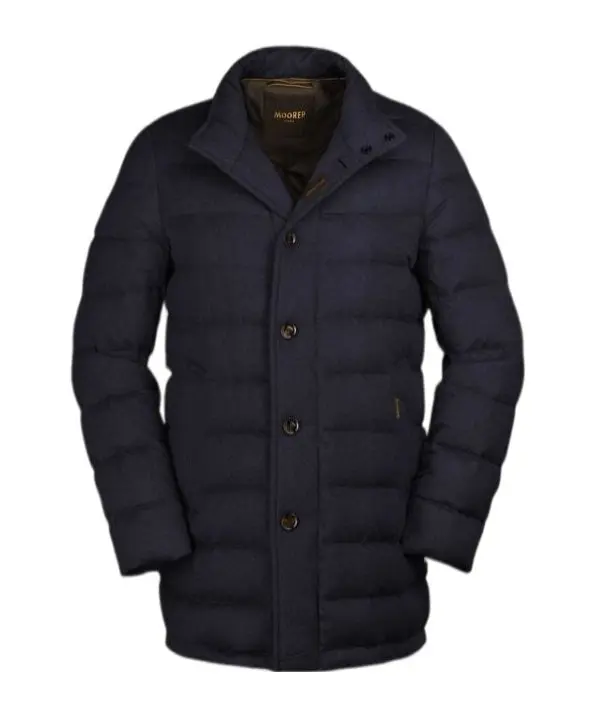 MOORER Calegari Quilted Coat - Blue