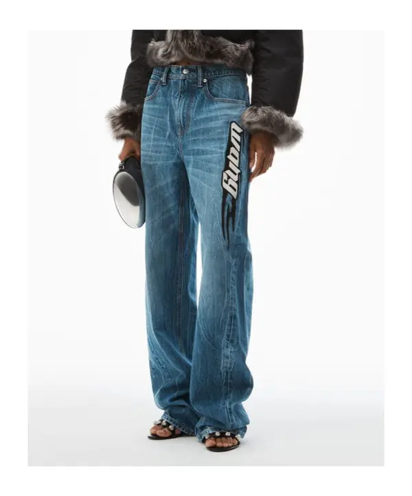 Alexander Wang Blade Logo-embroidered Balloon Jeans