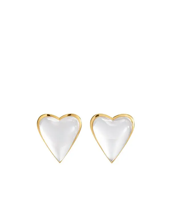 Alaïa Heart-shaped Bombe Earrings - Black/clear