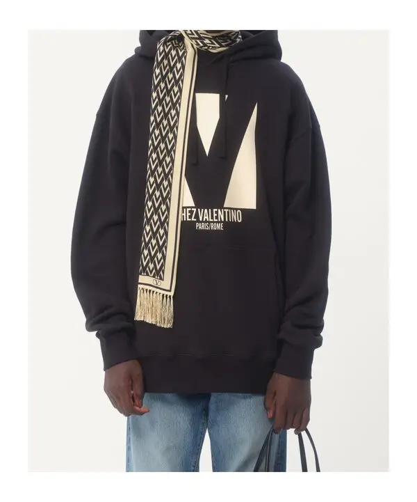 Valentino Garavani Toute La V Fringed Edge Scarf - Nude