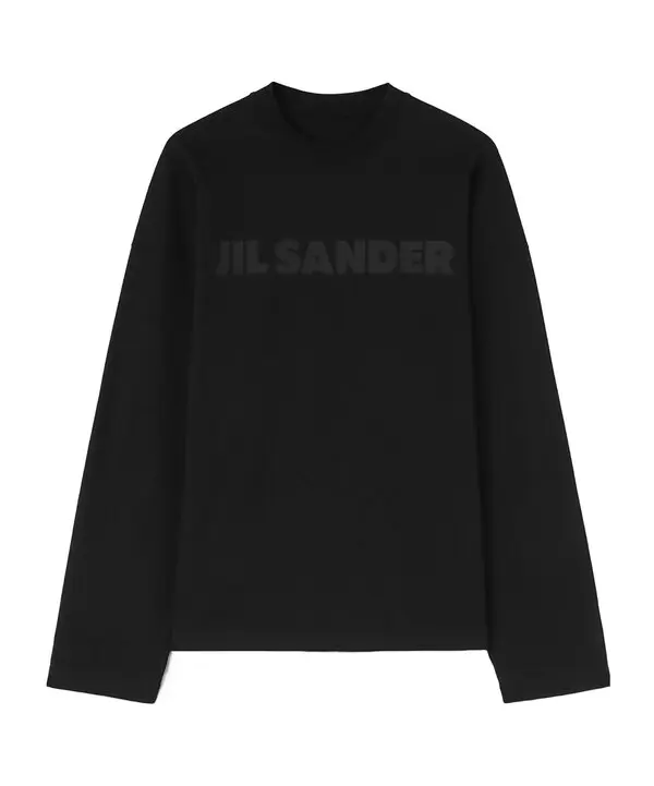 JIL SANDER Logo Printed Crewneck T-shirt - Black