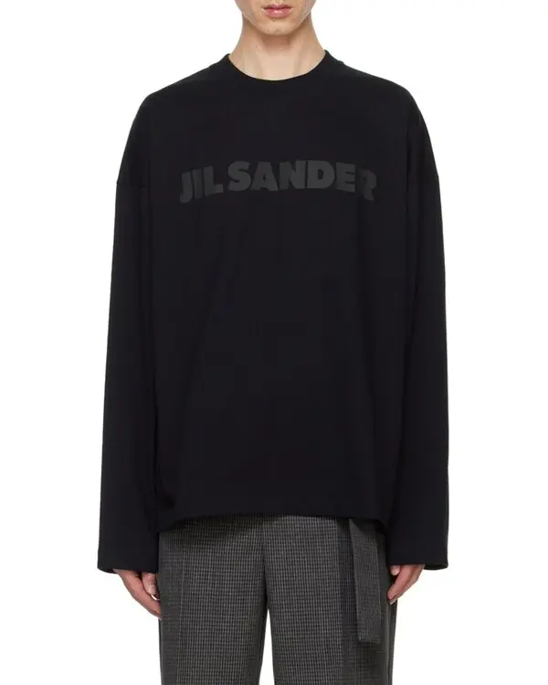 JIL SANDER Logo Printed Crewneck T-shirt - Black