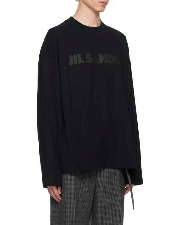JIL SANDER Logo Printed Crewneck T-shirt - Black