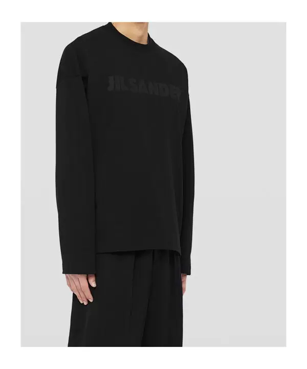 JIL SANDER Logo Printed Crewneck T-shirt - Black