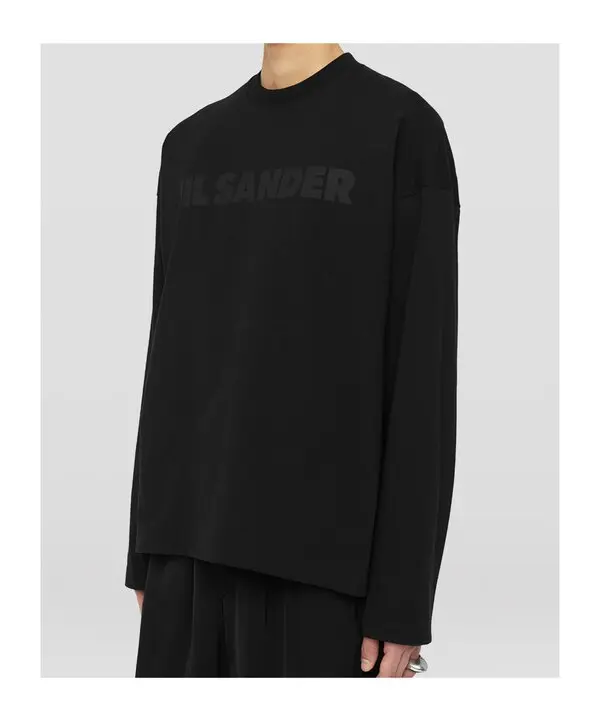 JIL SANDER Logo Printed Crewneck T-shirt - Black