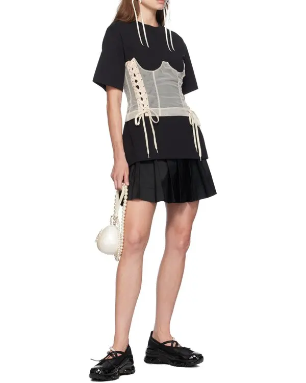 Simone Rocha Pleated Mini Skirt With Elasticated Waist