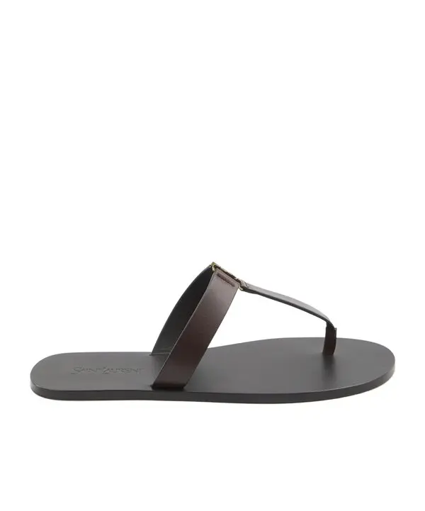Saint Laurent Logo Plaque Flat Slides