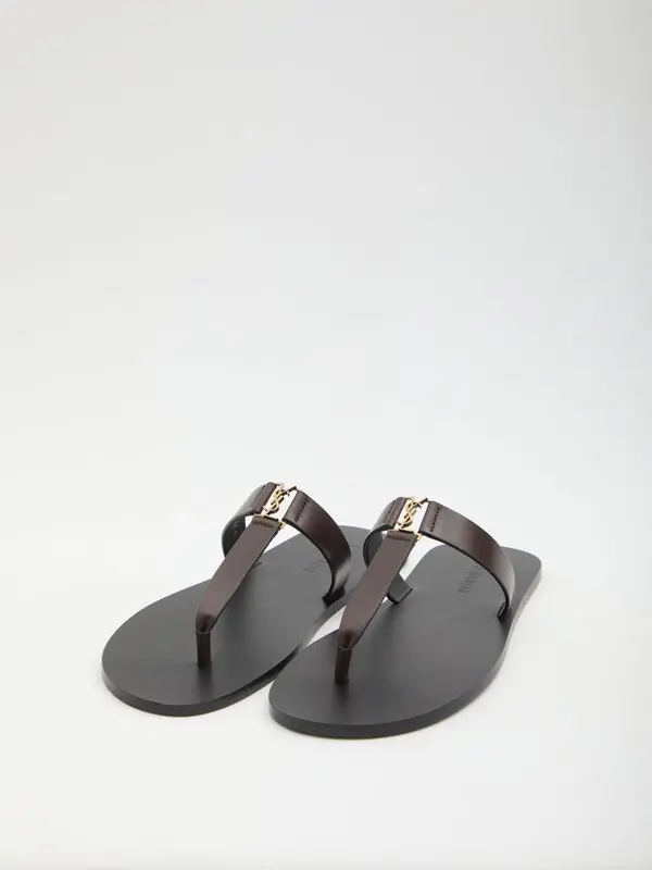 Saint Laurent Logo Plaque Flat Slides