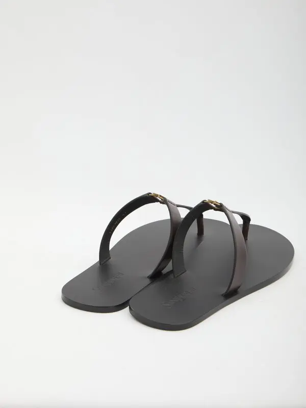 Saint Laurent Logo Plaque Flat Slides