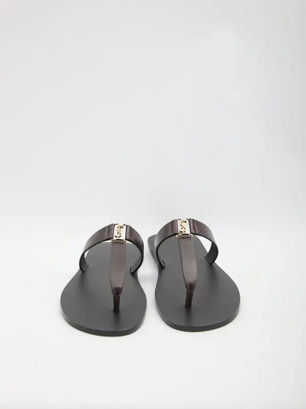 Saint Laurent Logo Plaque Flat Slides