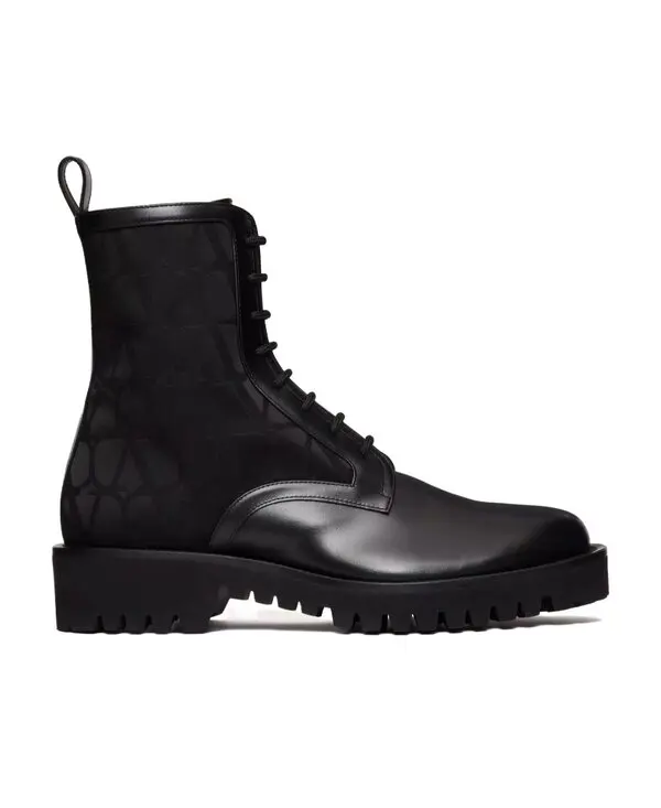 Valentino Garavani Toile Iconographe Combat Boots