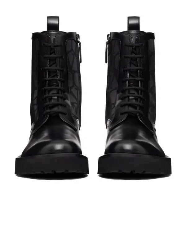 Valentino Garavani Toile Iconographe Combat Boots
