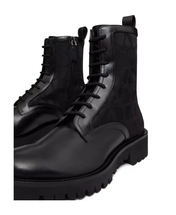 Valentino Garavani Toile Iconographe Combat Boots